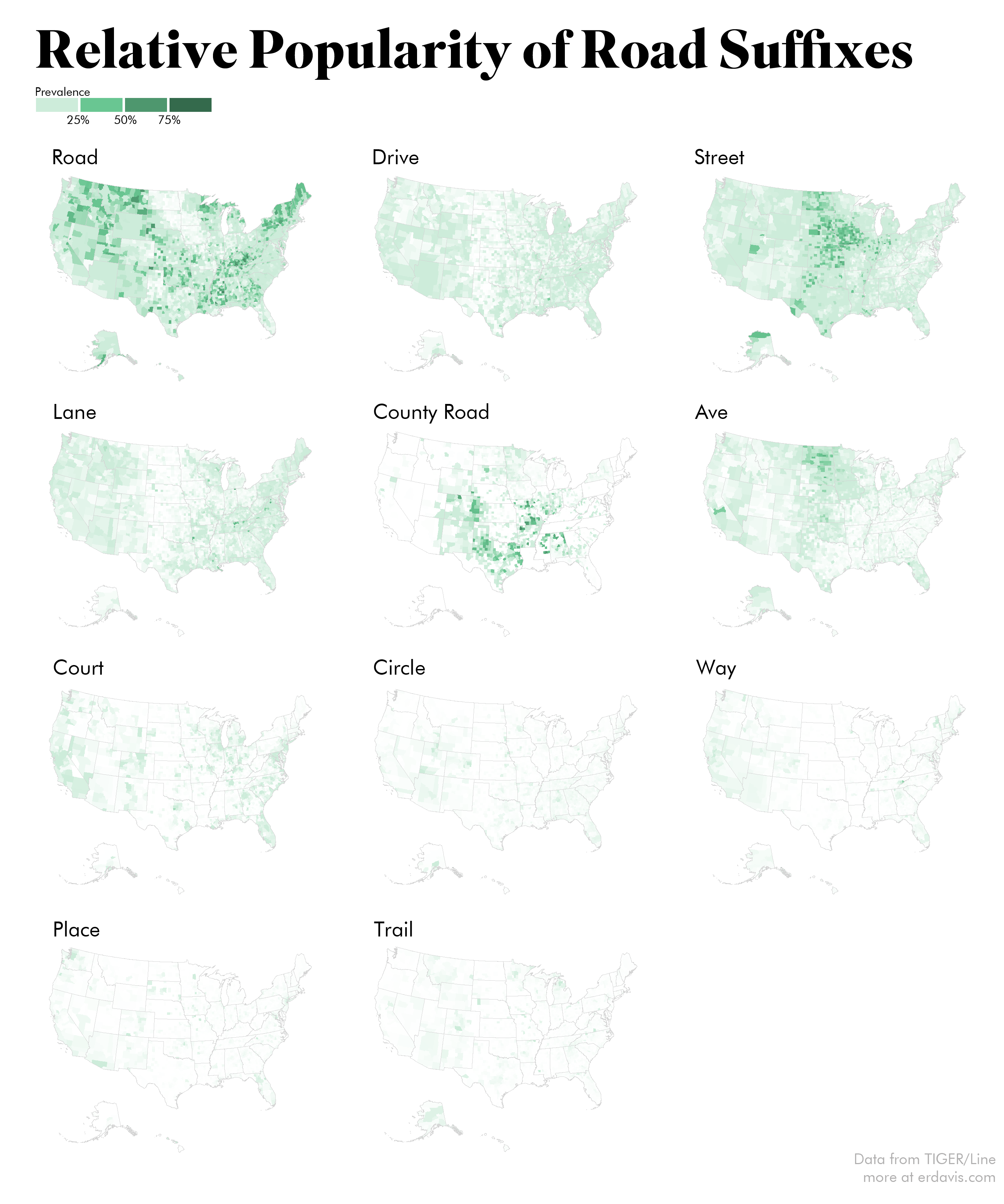 Road Suffixes in the USA – Data Stuff